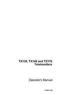 Case Telehandlers model TX130 Operator's Manual